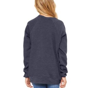 BELLA + CANVAS Youth Sponge Fleece Sweatshirt S Heather Navy