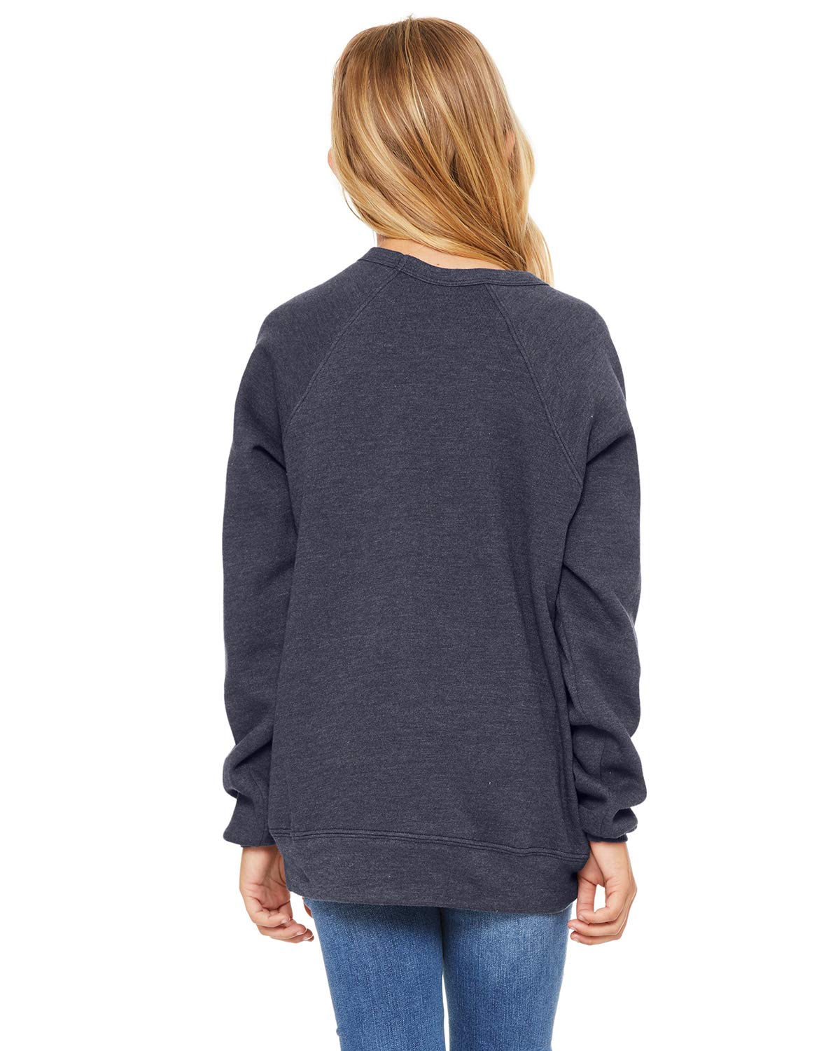 BELLA + CANVAS Youth Sponge Fleece Sweatshirt S Heather Navy