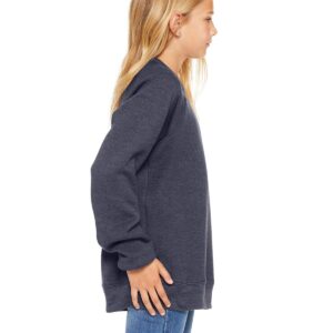 BELLA + CANVAS Youth Sponge Fleece Sweatshirt S Heather Navy