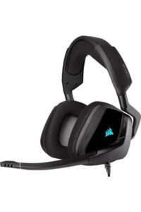 corsair void rgb elite usb premium gaming headset with 7.1 surround sound, carbon