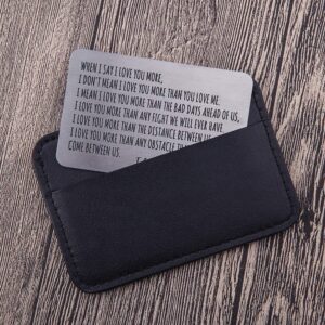 Fleure Esme Wallet Insert Card Gifts For Men Husband From Wife Girlfriend Boyfriend Birthday Gifts Metal Mini Love Note Valentine Wedding Gifts For Groom Bride Him Her Deployment Gifts