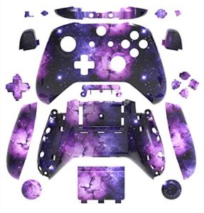 full housing shell faceplates cover case with bumper trigger abxy button rt lt rb lb dpad buttons set for xbox one slim xbox one s controller replacement (galaxy)