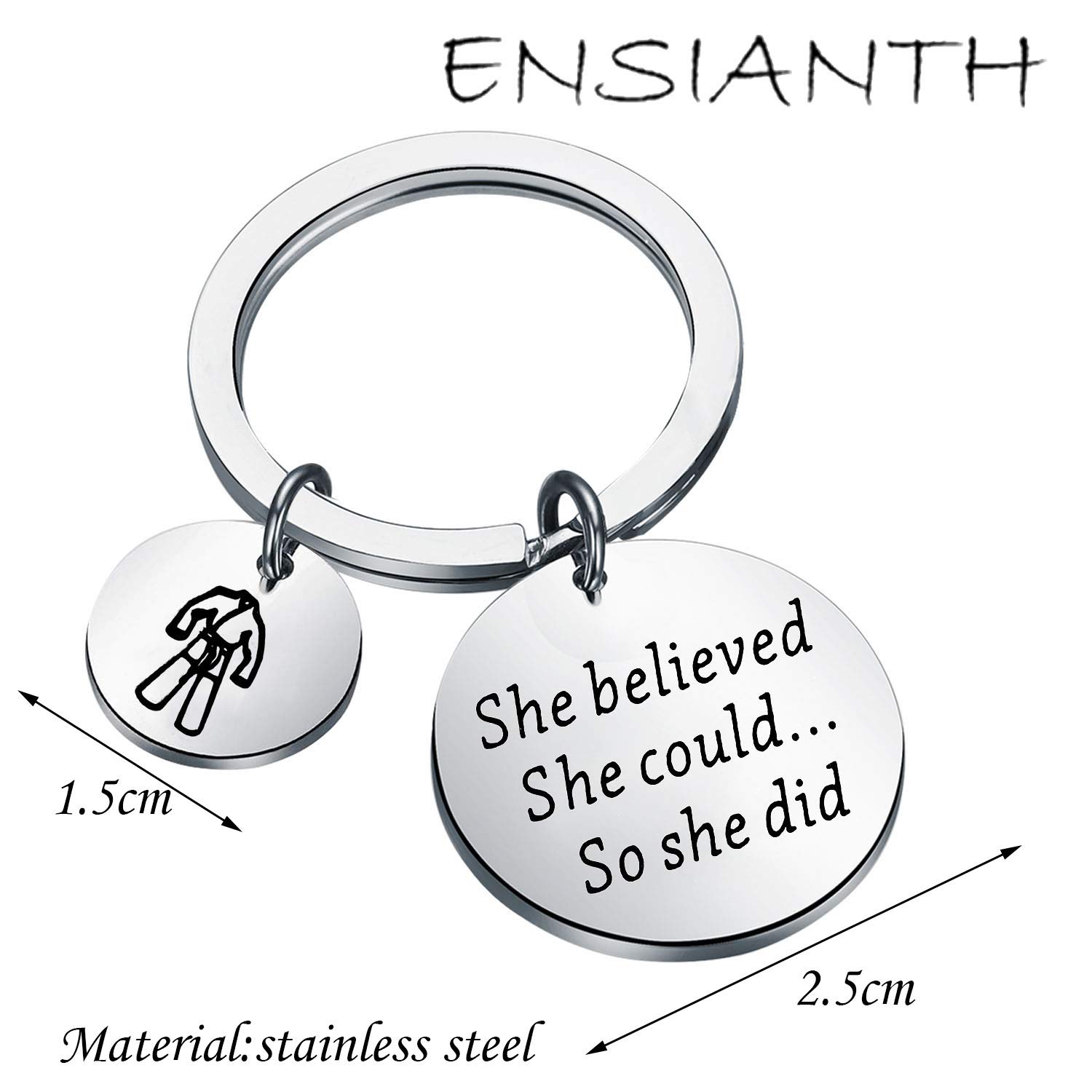 ENSIANTH Martial Arts Keychain She Believed She Could So She Did Keychain Martial Arts Karate Gift (Martial Arts Key)