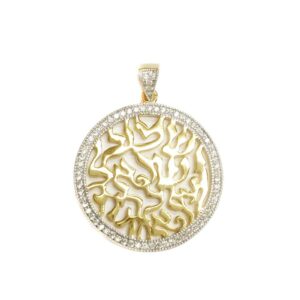 latisoro sterling silver israel hebrew jewish prayer sterling silver gold plated pendant 25mm circle