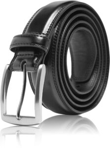 access denied genuine leather dress belts for men - mens belt for suits, jeans, uniform black belt - designed in the usa