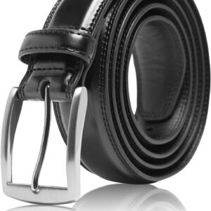 Access Denied Genuine Leather Dress Belts For Men - Mens Belt For Suits, Jeans, Uniform Black Belt - Designed in the USA