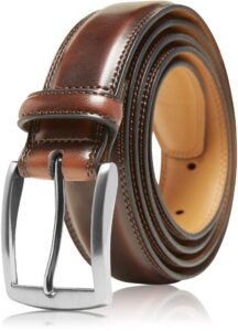 access denied genuine leather dress belts for men - mens belt for suits, jeans, uniform brown belt - designed in the usa