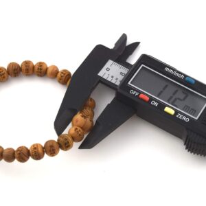 京都あさひ屋 Japanese Cedar Yakusugi Wood Heart Sutra carve Beads Bracelet Juzu dhyana Zen Kyoto rare Handmade for Men Women Gift Elastic Mala UDA108 (7.5-8.0mm)