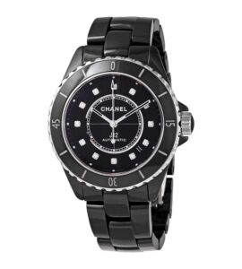 chanel j12 automatic diamond black dial ladies watch h5702