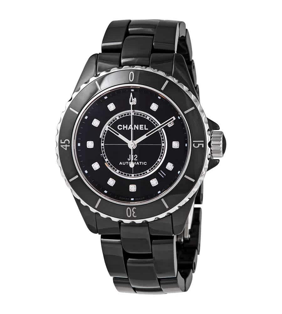 Chanel J12 Automatic Diamond Black Dial Ladies Watch H5702