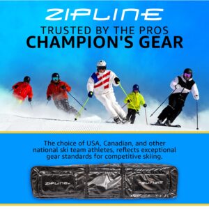 Zipline Ski Double Ski Bag with Wheels - Gear & Apparel Storage for Skiers - 180/200 cm Capacity - Durable & Waterproof Backpack - Proven Performance - 3 Yr Warranty - Ski & Snowboard Travel Bag