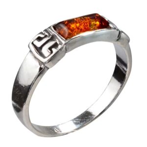 holidaygiftshops sterling silver and baltic honey amber ring petra