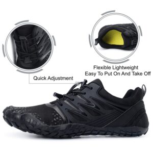 L-RUN Summer Water Shoes Men Women Hiking Aqua Shoes Black M US (Women 11.5, Men 10.5)=EU43