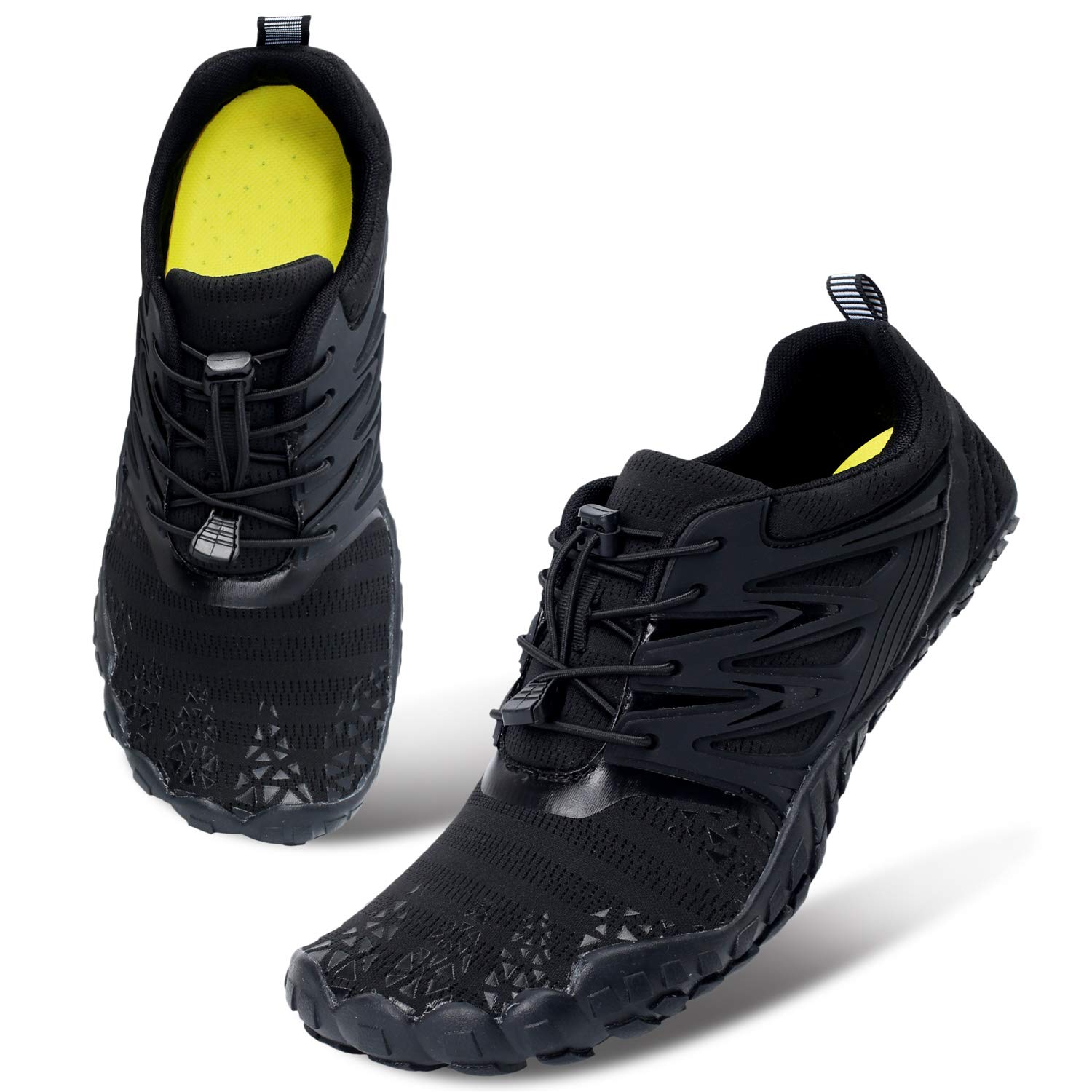 L-RUN Summer Water Shoes Men Women Hiking Aqua Shoes Black M US (Women 11.5, Men 10.5)=EU43