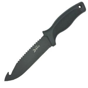 zenport hunting knife 14032e 5.9-inch 440c stainless steel blade, blac, black handle