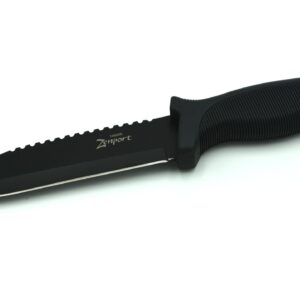 Zenport Hunting Knife 14032E 5.9-Inch 440C Stainless Steel Blade, Blac, Black Handle