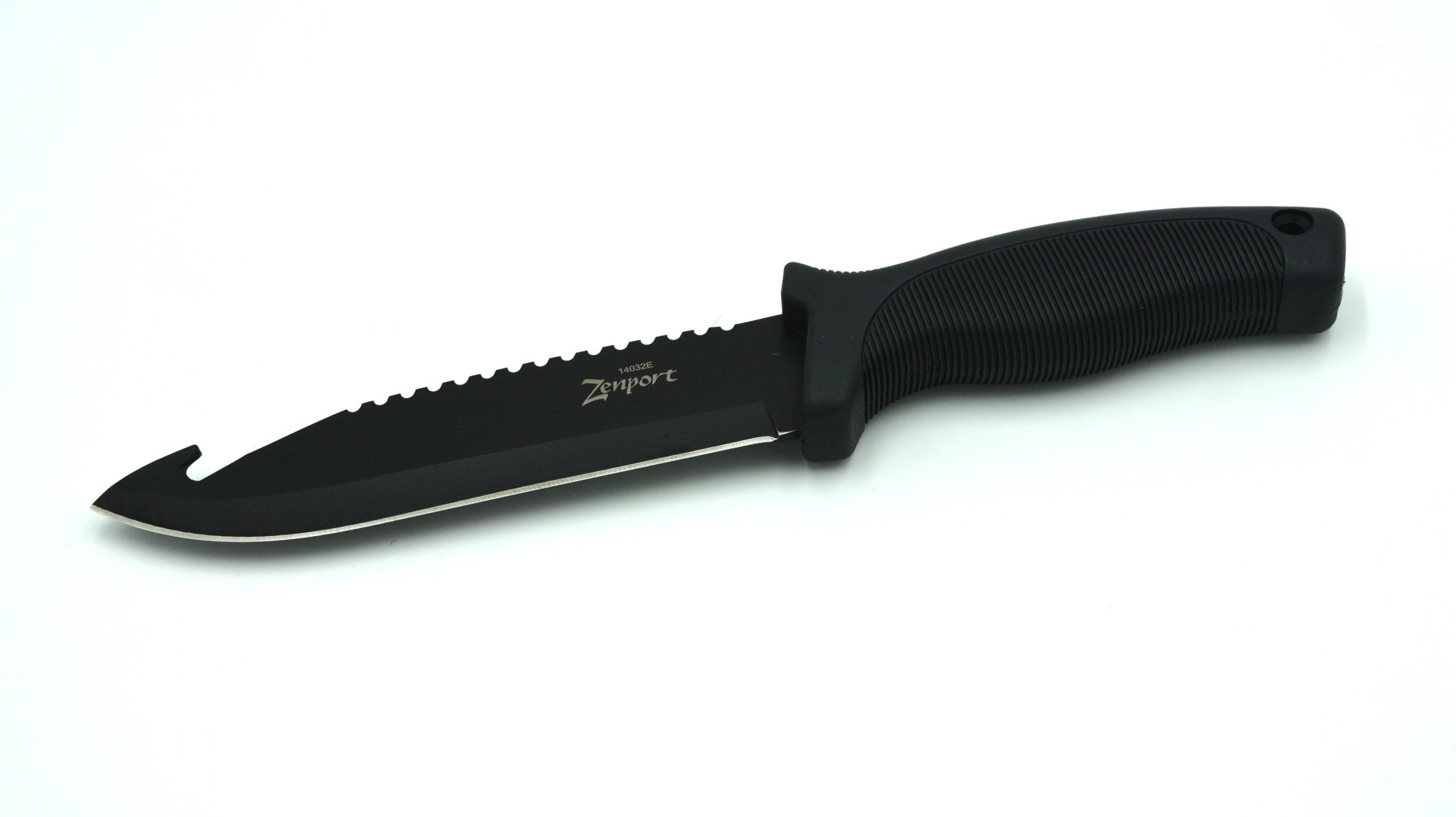 Zenport Hunting Knife 14032E 5.9-Inch 440C Stainless Steel Blade, Blac, Black Handle