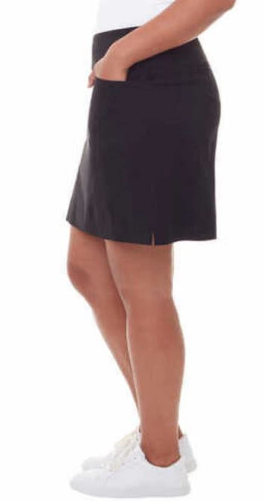 SC&CO Women's Comfortable Stretch Double wraparoand Skort (S, Black)