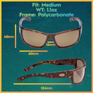 Flying Fisherman 7701TA Matecumbe Polarized Sunglasses, Tortoise Frame, Amber Lens, Medium