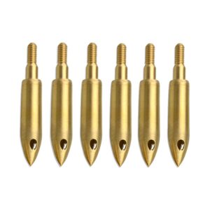 milaem 6 pcs 125 grain archery whistle broadheads copper signal arrowheads archery targeting whistle arrow tips for crossbow and compound bow (yellow, 3 hole)