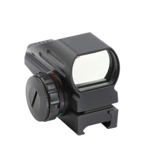 red & green dot sight, 4 reticles reflex sight fits picatinny rail, brightness adjustable (red dot-black)