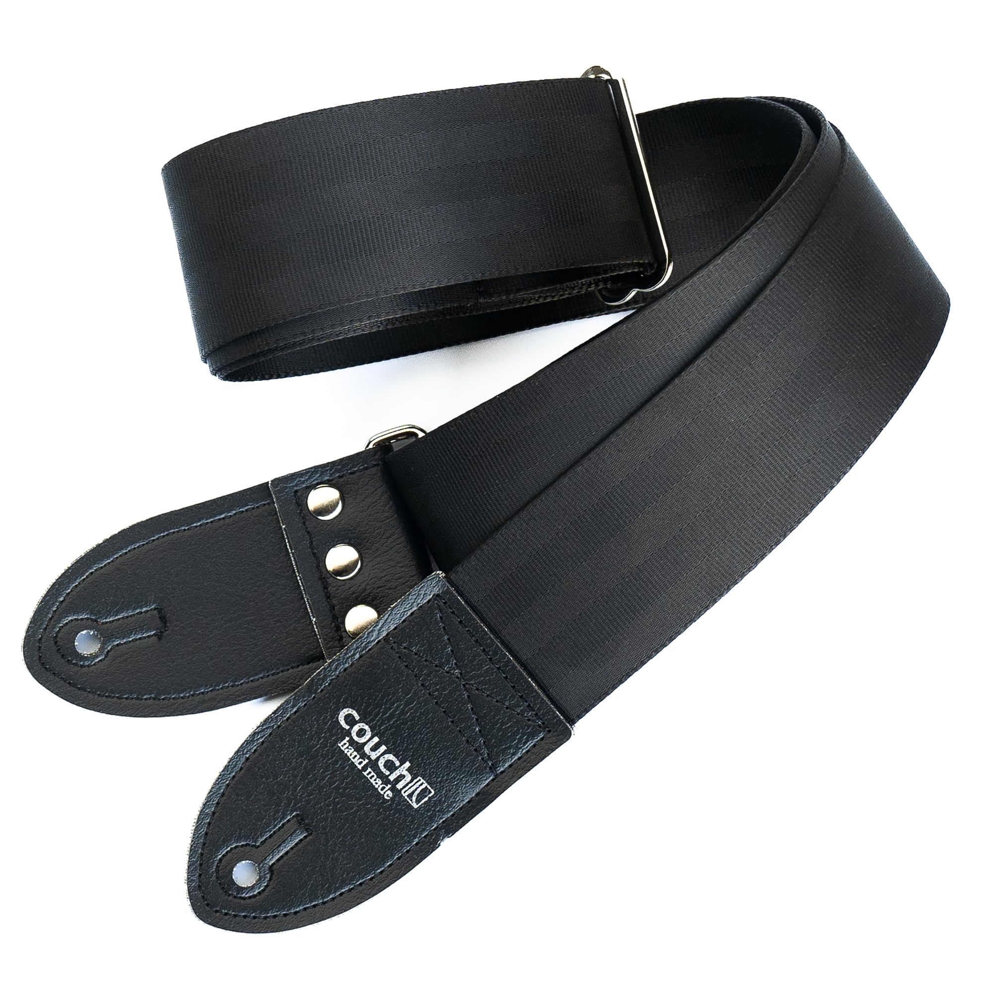 Couch THE ORIGINAL RECYCLED SEATBELT GUITAR STRAP Made in USA Guitar Straps (Black)