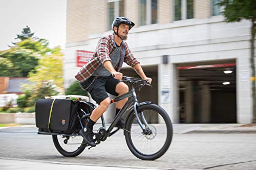 Mongoose Envoy Cargo Bike with 26-Inch Wheels in Grey, Small/Medium Frame, with 8-Speeds, Shimano Drivetrain, Aluminum Cargo Frame, Internal Cable Routing, Mechanical Disc Brakes, and Center Kickstand