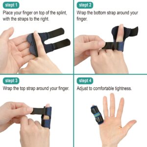 GenetGo Small Trigger Finger Splint - 2 Pack Pinkie Finger Brace for Broken Finger, Finger Knuckle Immobilization for Arthritis Pain, Sport Injuries