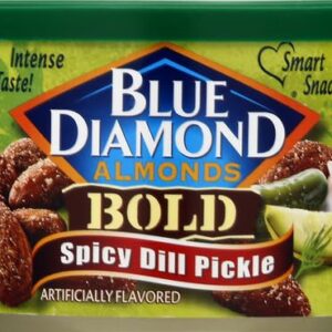 Blue Diamond Almonds Spicy Dill Pickle Flavored Snack Nuts, 6 Oz Resealable Can (Pack of 1)