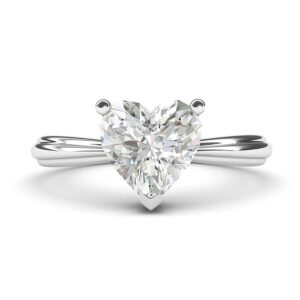 10k white gold simulated heart-shaped diamond engagement ring raised shank promise bridal ring (4)