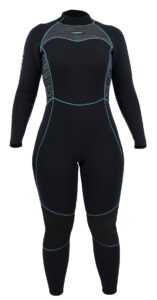 akona women's 3mm full suit. quantum stretch neoprene - tiffany - 11