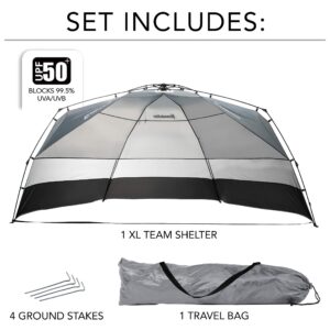 Franklin Sports Sideline Team Sunblocker Shelter - Easy Set Up - Portable and UPF 50+ Protected - Great for Beach and Sports Games - Soccer - Lacrosse - Baseball - Football - Field Hockey