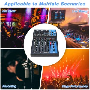 4 Channel Live Studio Stereo Audio bluetooth Mixer Sound Mixing DJ USB Console