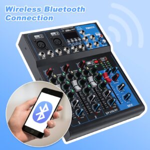 4 Channel Live Studio Stereo Audio bluetooth Mixer Sound Mixing DJ USB Console