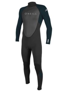 o'neill wetsuits mens reactor-2 3/2mm back zip full wetsuits, black/slate, medium