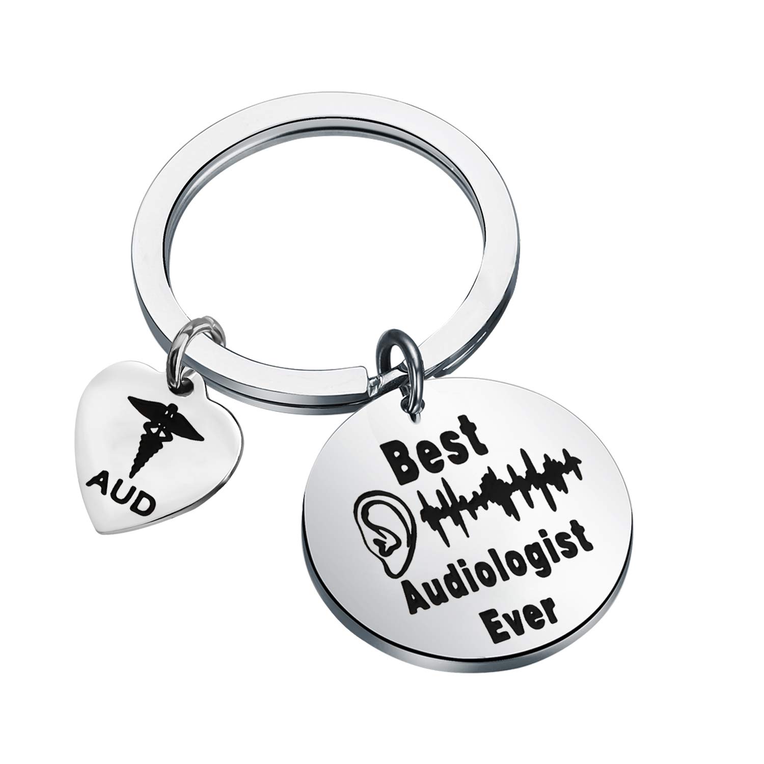 bobauna Audiology Audiologist Keychain Best Audiologist Ever Medical Gift (Best Audiologist Ever Keychain)