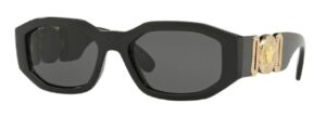 versace ve4361 medusa rectangular gb1/87 53m black/grey sunglasses for men for women+ bundle with designer iwear eyewear kit