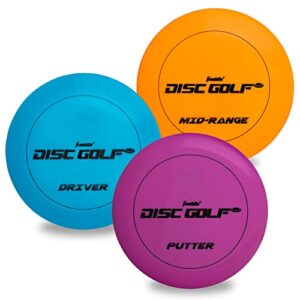 franklin sports unisex adult orange/blue/pink ultimate flying discs, mid-range, putter discs included - all ages us