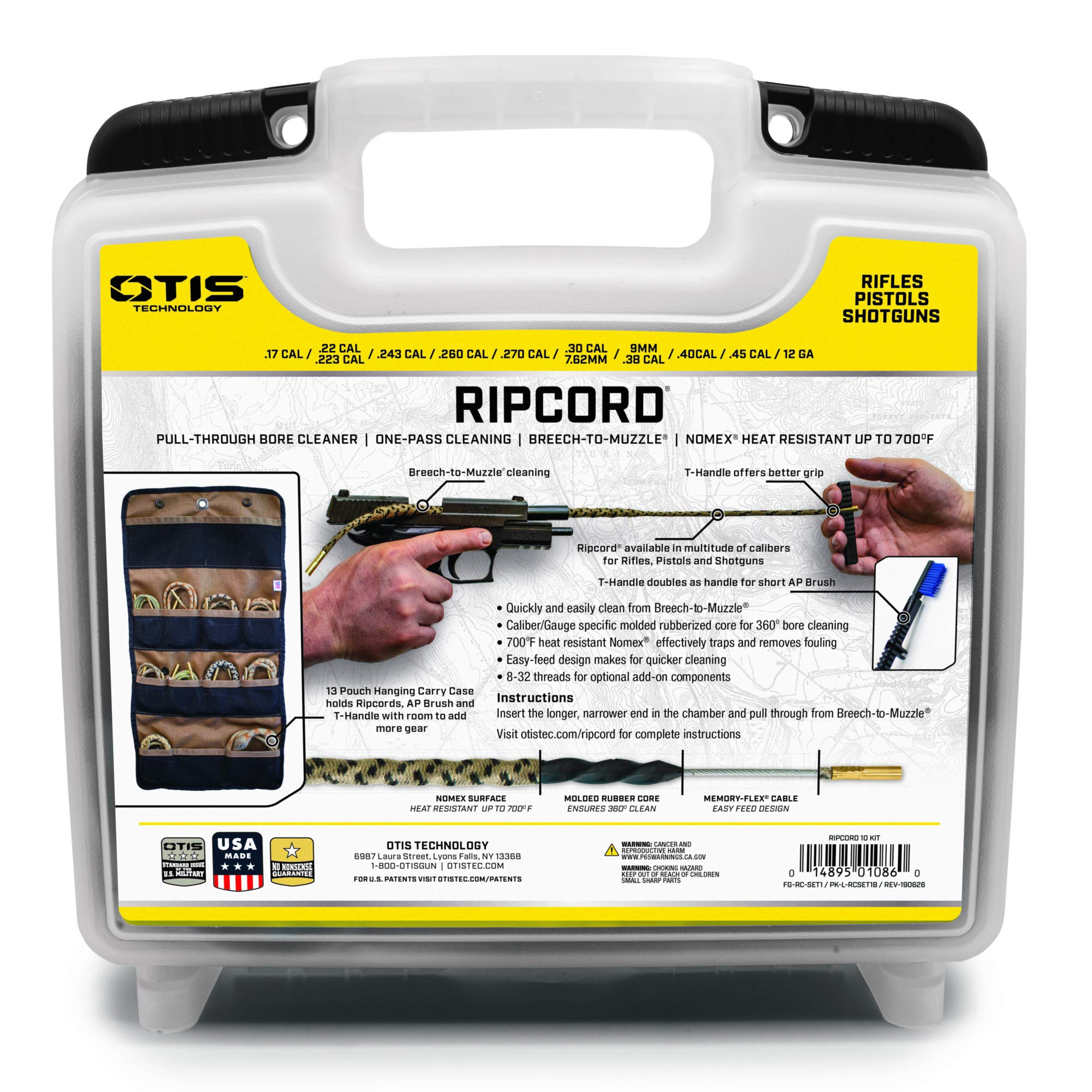 Otis Ripcord® Multi-Caliber 10 Pack One Pass Bore Cleaners.