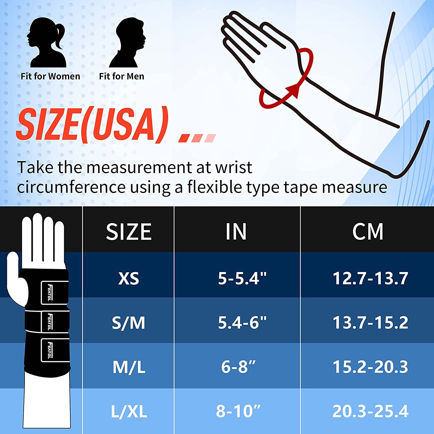 FEATOL Wrist Brace for Carpal Tunnel, Adjustable Night Wrist Support Brace with Splints Left Hand, Large/X-Large, Hand Support for Arthritis, Tendonitis, Sprain, Injuries, Wrist Pain