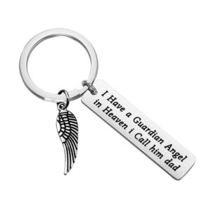 fotap i have a guardian angel in heaven i call him dad keychain (guardian angel key)