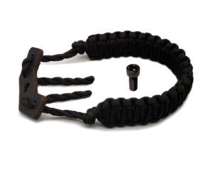 hzutuzh 250 paracord bow archery wrist sling - multi functional survival wrist sling for hunting & shooting - no stabilizer needed - successive length greater then 20 feet (carbon black)