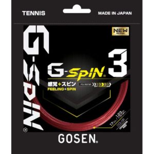 gosen g-spin 3, 17 red 40' good ball bite and spin, hpp polyester silicone oil coated, tennis string