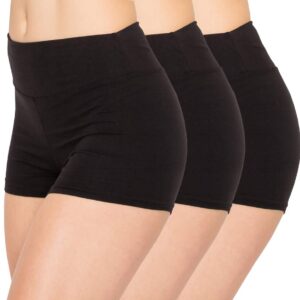 ALWAYS Women Boyshort Underwear Panties - Soft Stretch Boxer Brief Yoga Shorts 3 Pack Black Medium