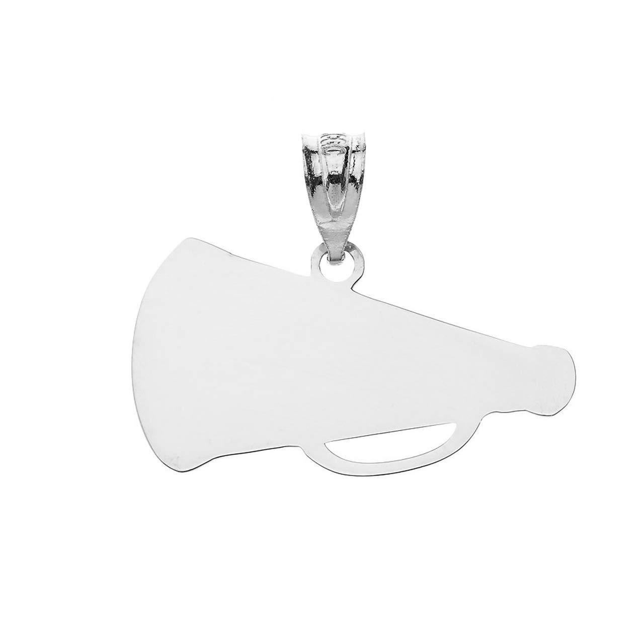 Sterling Silver Personalized Name Cheerleader Megaphone Sports Charm Pendant