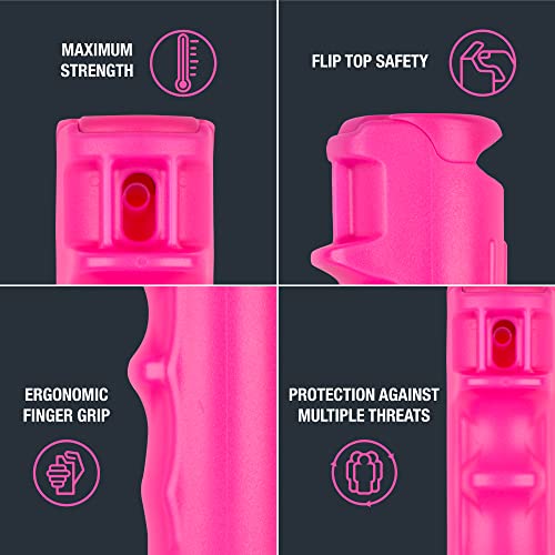 SABRE Pepper Spray & 2-in-1 Stun Gun with Flashlight, Self Defense Kit, Fast Flip Top Safety, Finger Grip for Better & Faster Aim, Painful 1.60 µC Charge, 120 Lumen LED Light, Rechargeable, 0.54 fl oz