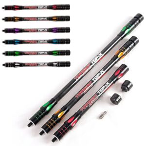 ameyxgs archery balance bar balance rod 10" 12" 15" balance side-bar carbon stabilizer system damping rods shock absorber for compound recurve bow (green, 10inch)