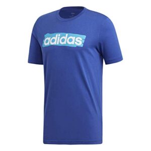 adidas men's linear brush tee active blue x-small