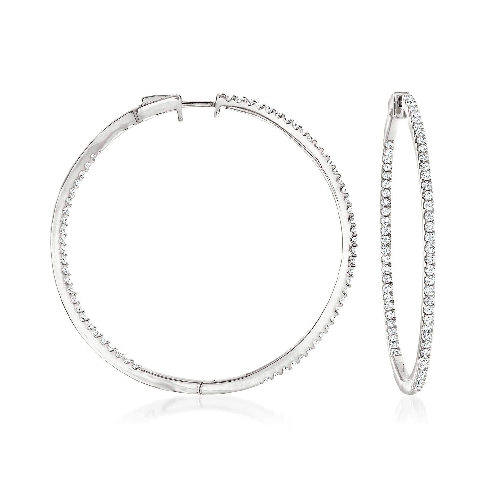 Ross-Simons 2.00 ct. t.w. Diamond Inside-Outside Hoop Earrings