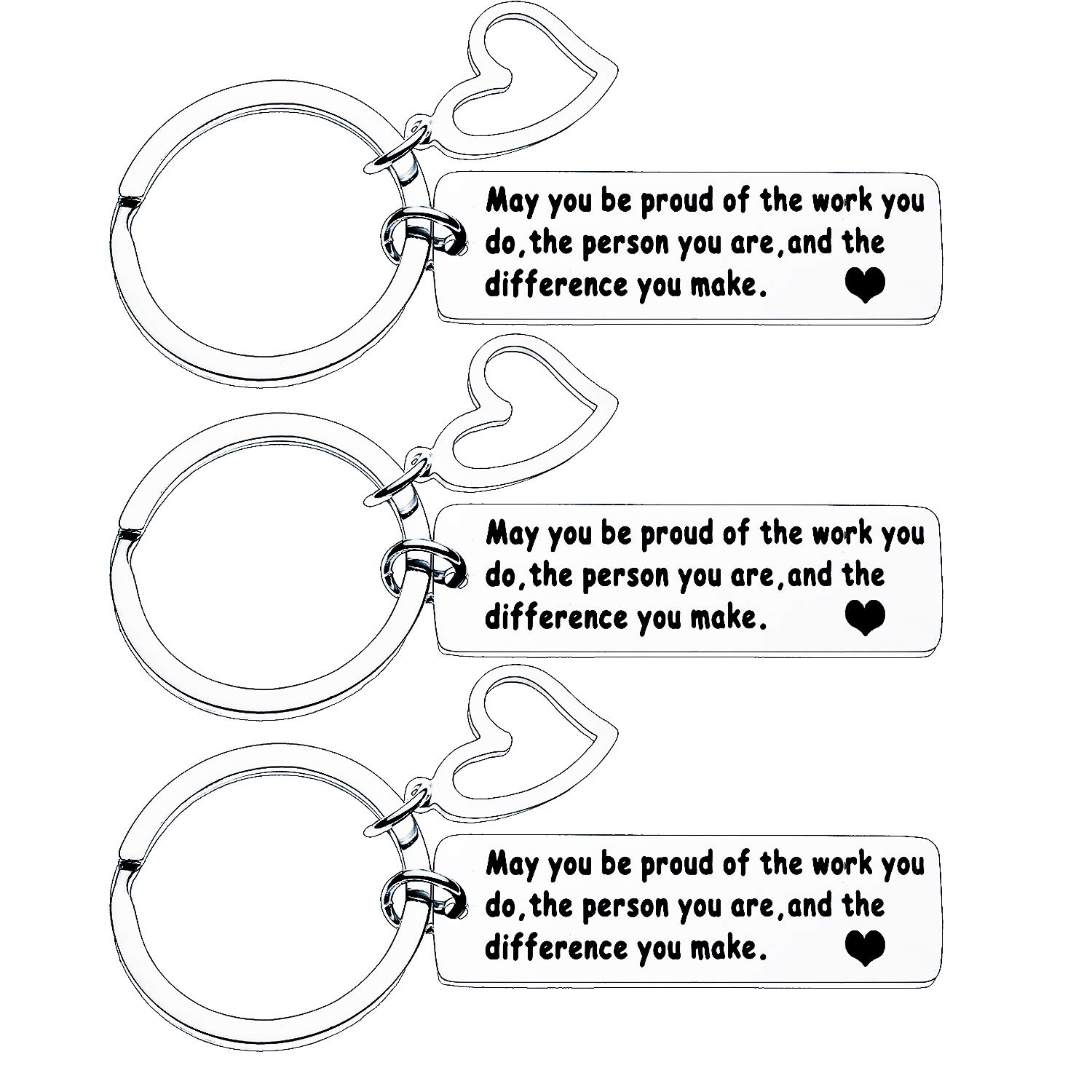 Nzztont Coworker Leaving Gifts for Colleague Friends Boss Goodbye Farewell Gifts Going Away Thank You Keychains (Style - Be proud of the work you do(3PCs))